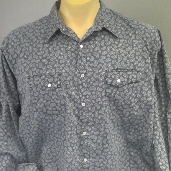 Wrangler | Shirts | Vintage Wrangler Western Pearl Snap Shirt Long ...